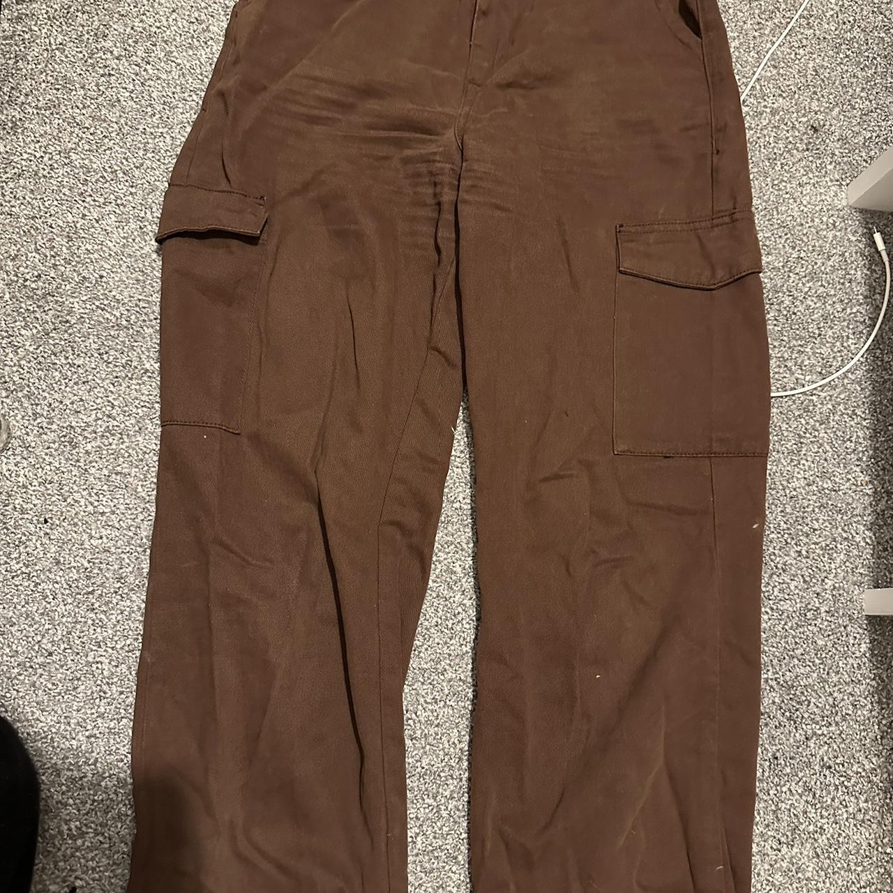 Brown primark cargos Only been worn once Size 4... - Depop