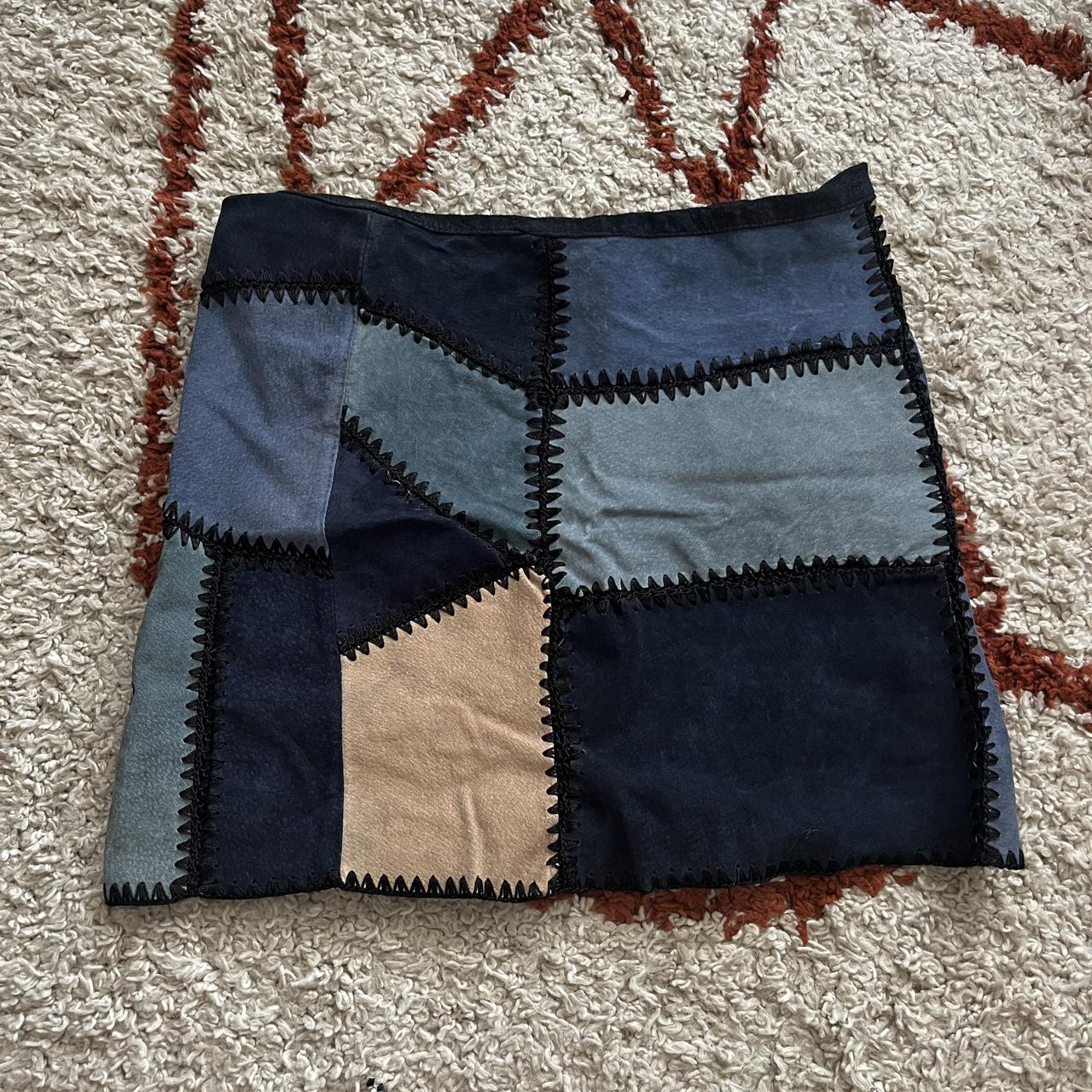 Zara suede patchwork skirt. Real dyed suede. Super... - Depop