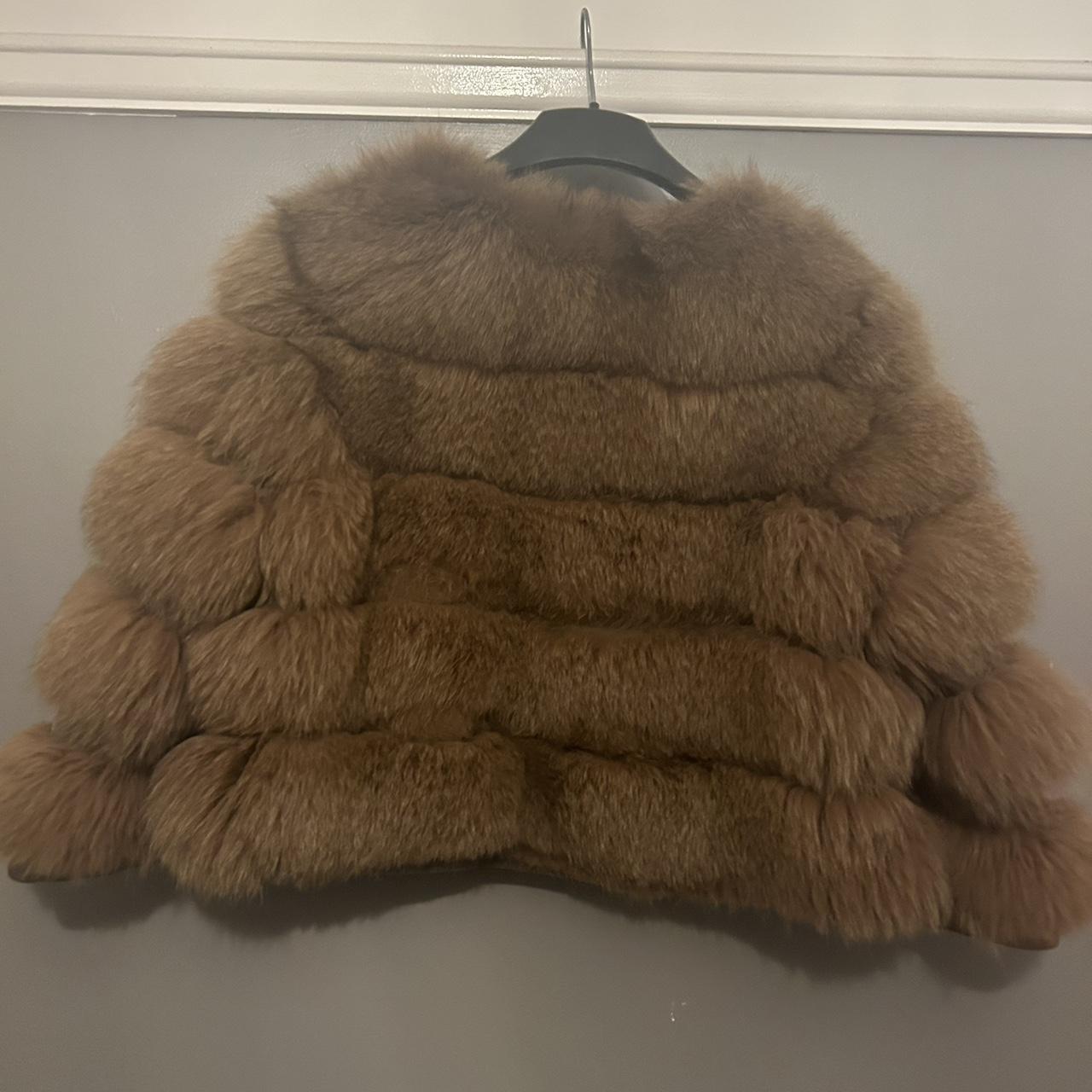 Fur coat Brown cropped fur coat, fits a small and... - Depop
