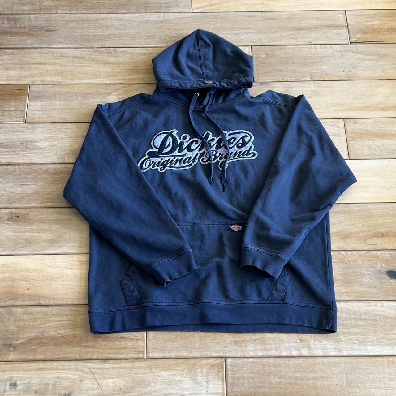 Dickies Vintage Patch Hoodie Navy Blue Slight Depop