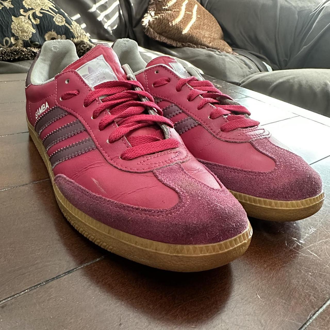 Adidas sambas sneakers Color: Red/Pink Size: US 9... | Depop