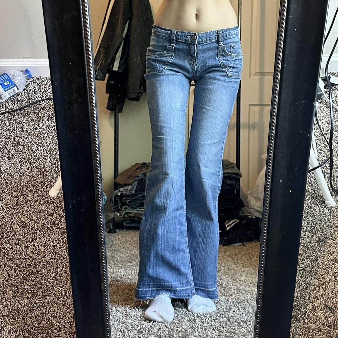 2000s low rise jeans - bootcut/flare - low rise -... - Depop