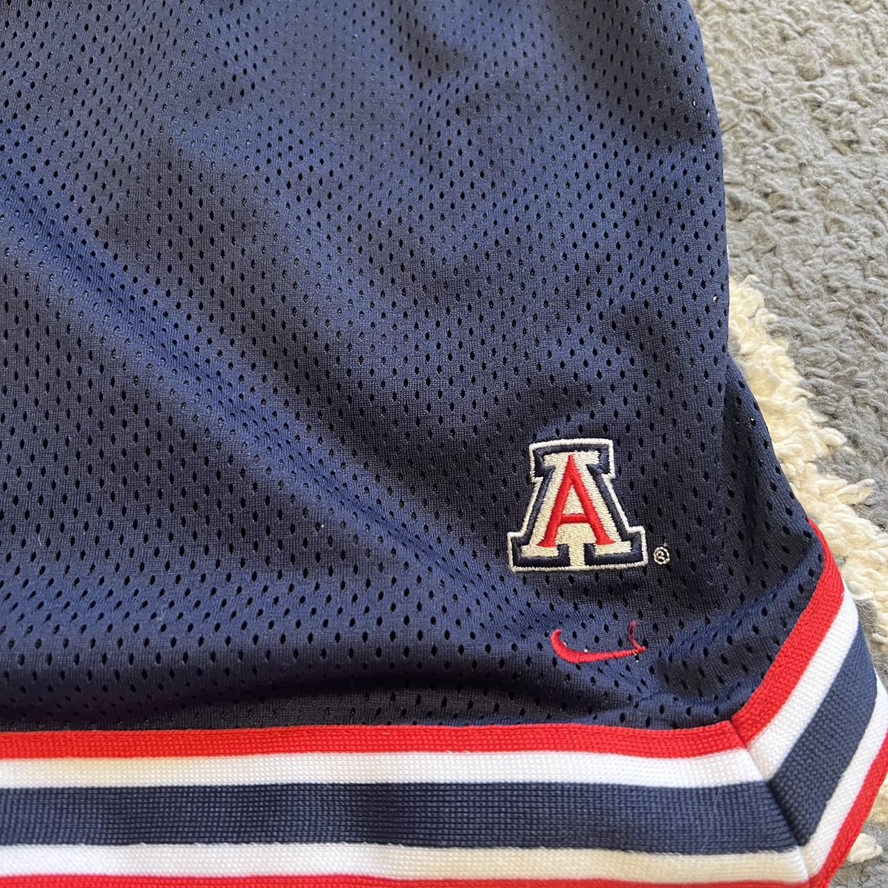 Arizona Men's Red and Navy Shorts | Depop