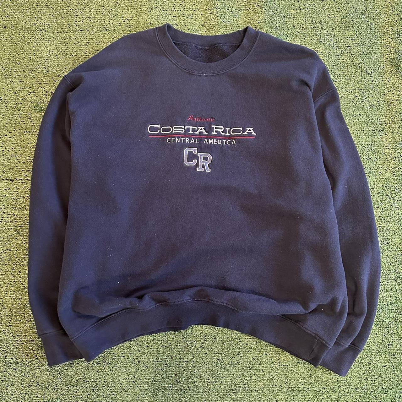 🔥 Vintage Navy Costa Rica Central America Sweatshirt... | Depop