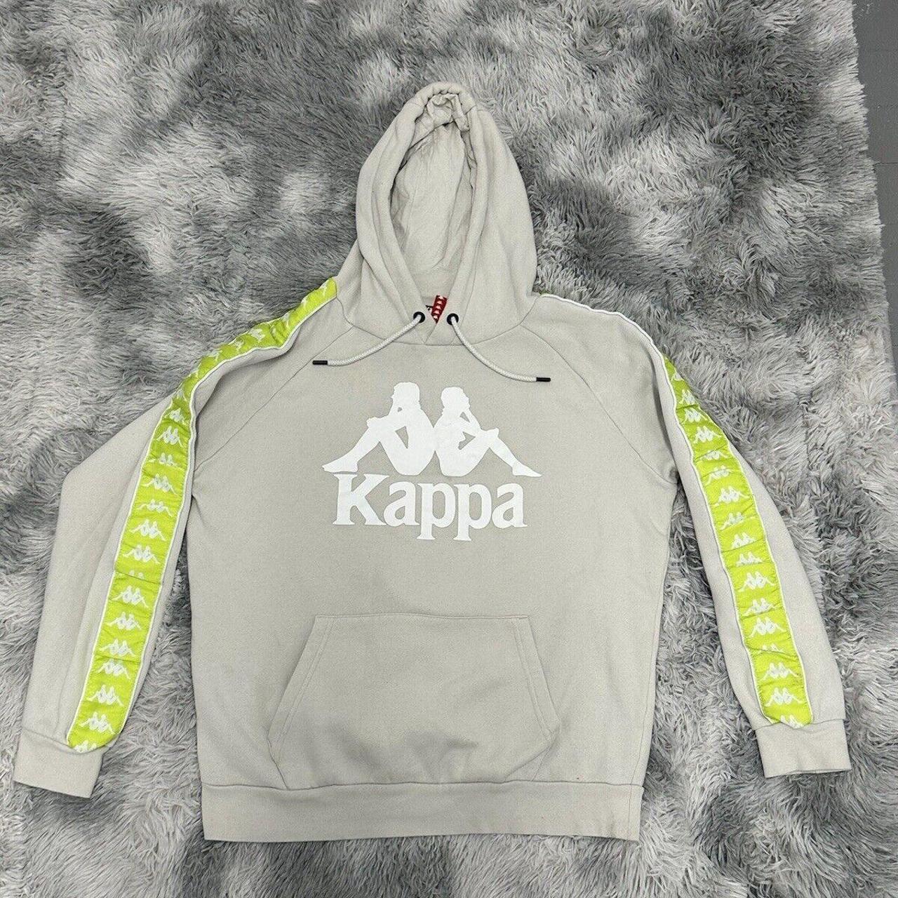 White Kappa Hoodie Mens Size Large Pullover - Depop
