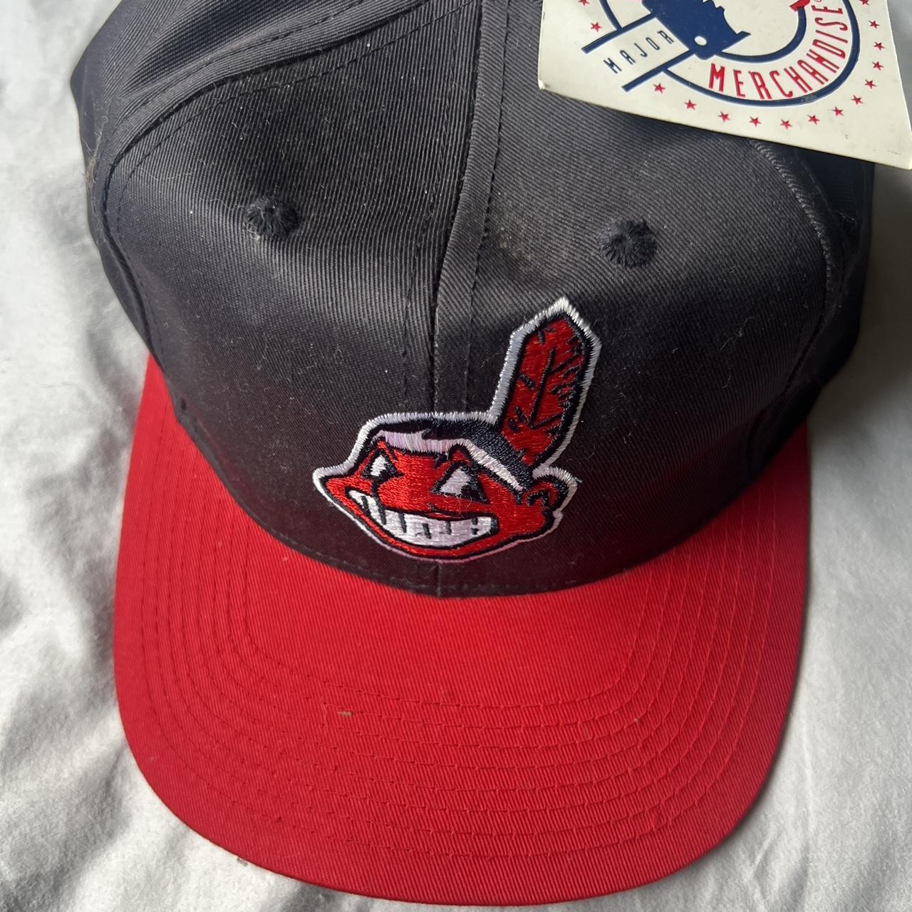 Vintage Cleveland Indians Logo 7 Snapback Cap Hat - NWT - Depop
