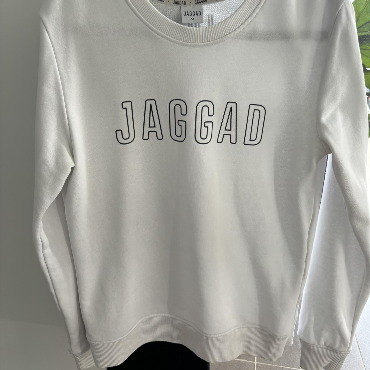 Jaggard white sweat shirt/jumper size XS, Like new - Depop