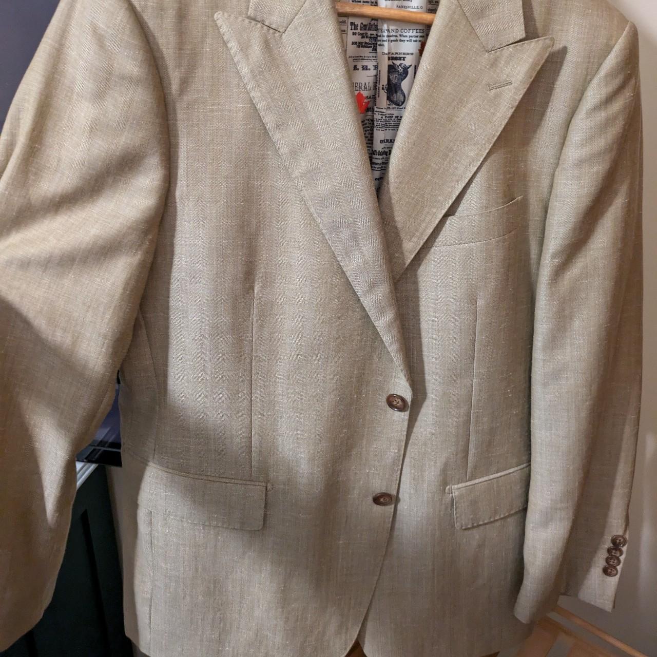 Stunning InStitchu Custom-Tailored Linen Suit Jacket... - Depop