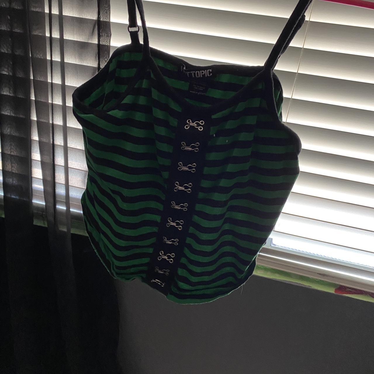 Hot Topic Women's Green and Black Vest | Depop
