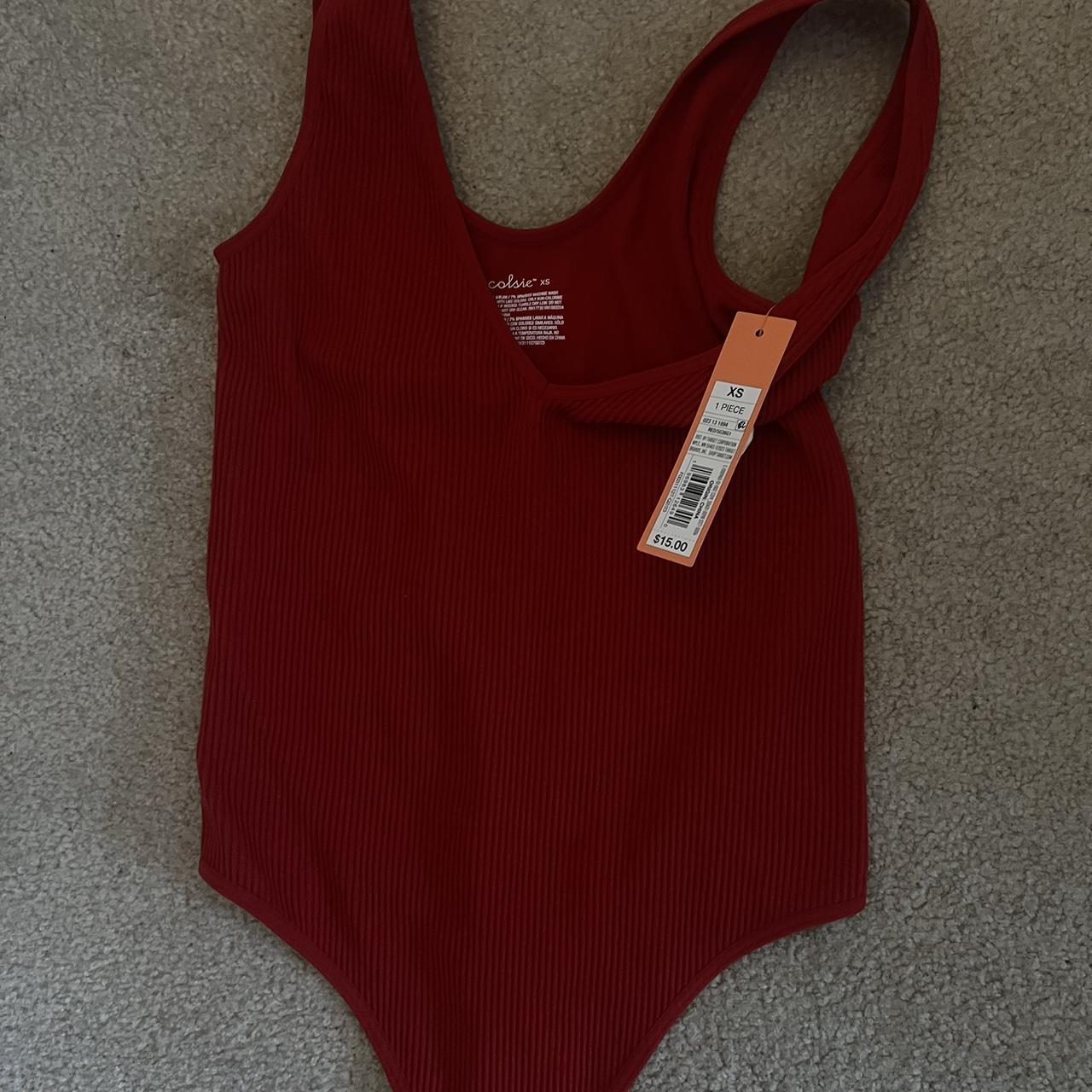 Colsie red one piece Never worn Size xs - Depop