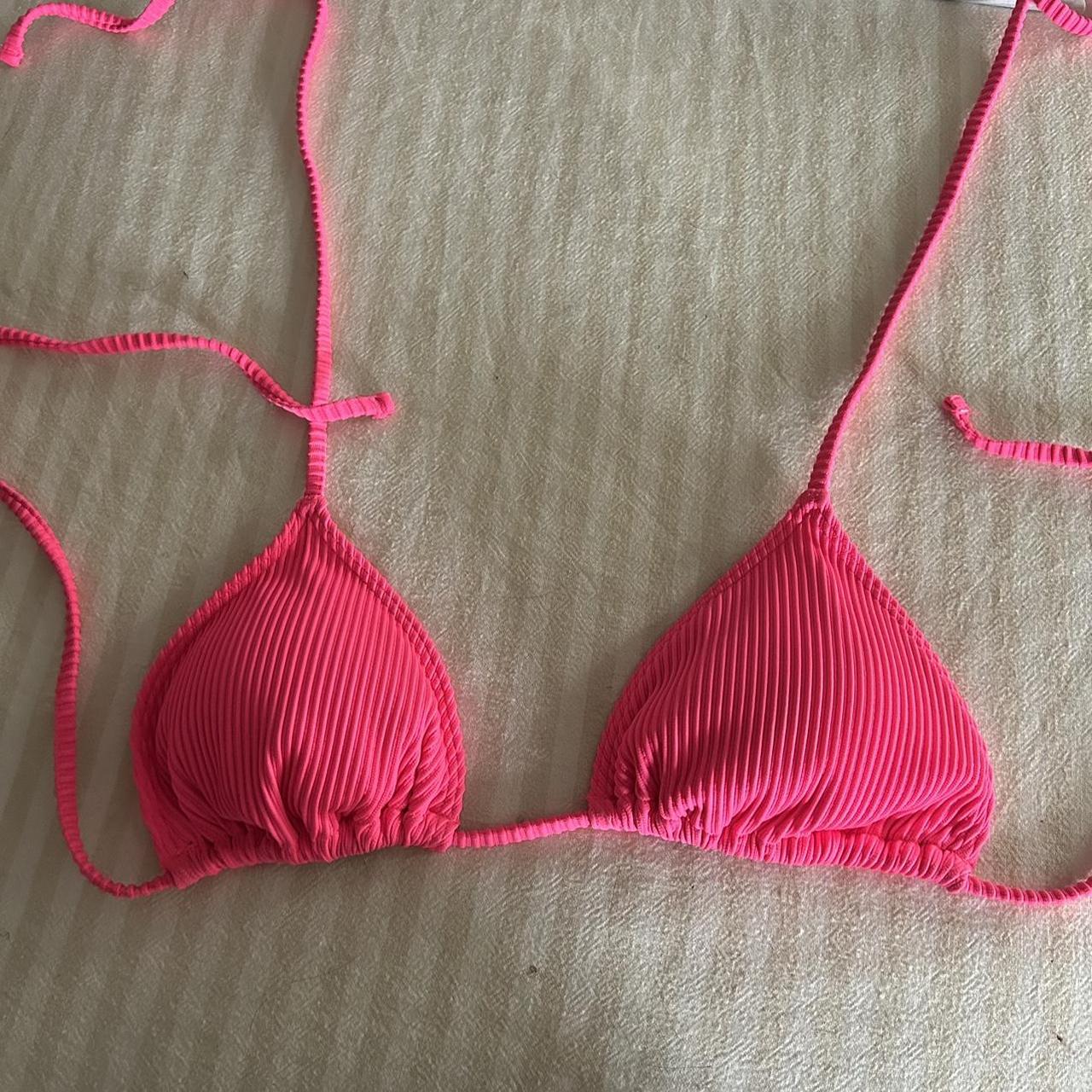 Holister Swim Hot Pink String Tie Bikini Top Depop