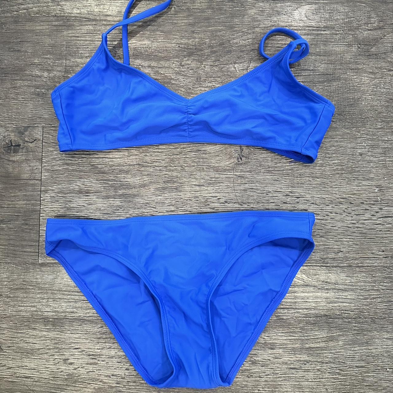 Super cute blue swimsuit!! Full coverage bottoms!... - Depop