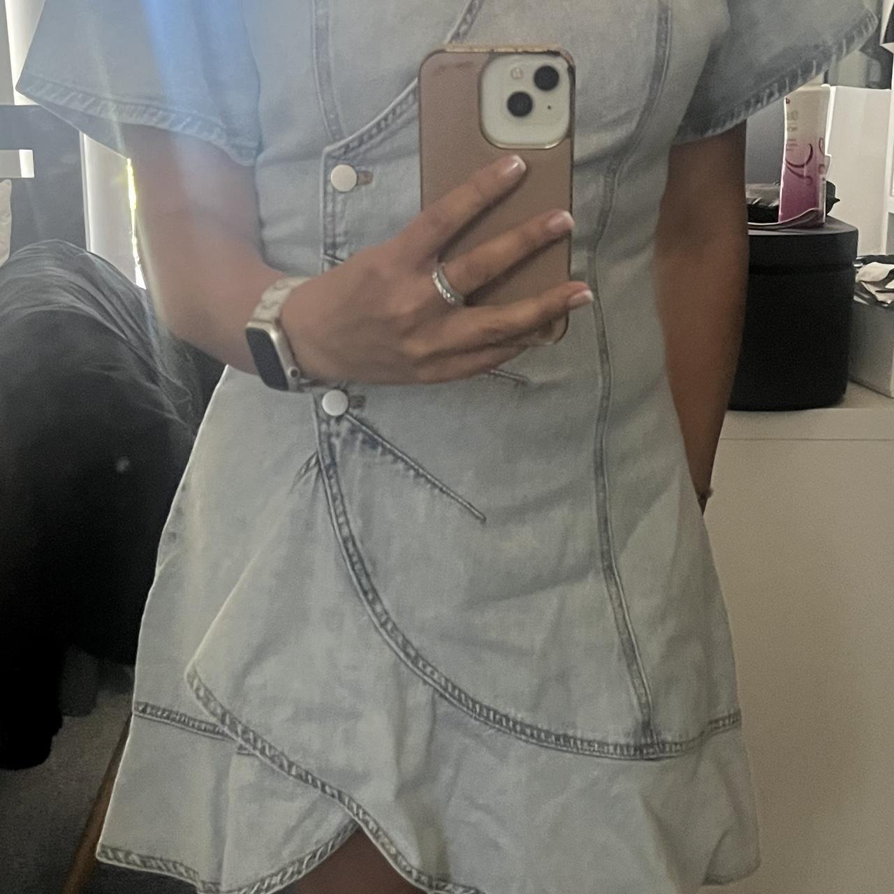 Ivory and chain Amari denim dress RRP $109. New... - Depop