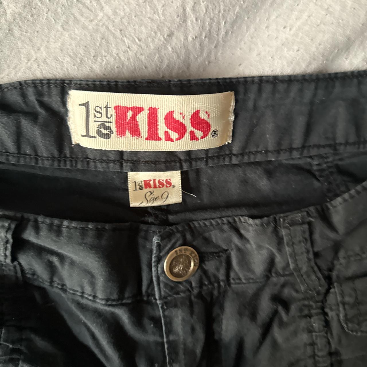 1st kiss y2k black low rise cuffed micro mini cargo... | Depop