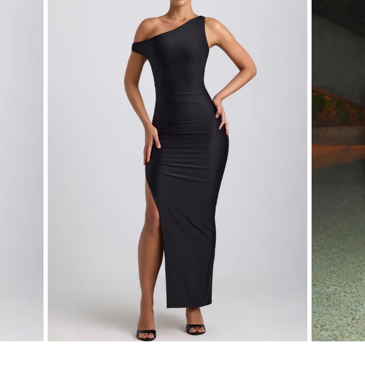 Oh Polly - Ruched Asymmetric One-Shoulder Maxi Dress... - Depop