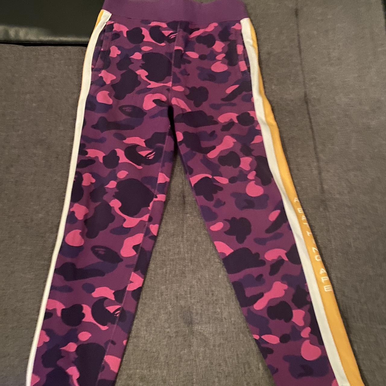 A BATHING APE BAPE SWEATPANTS PURPLE 1st CAMO SIZE... - Depop