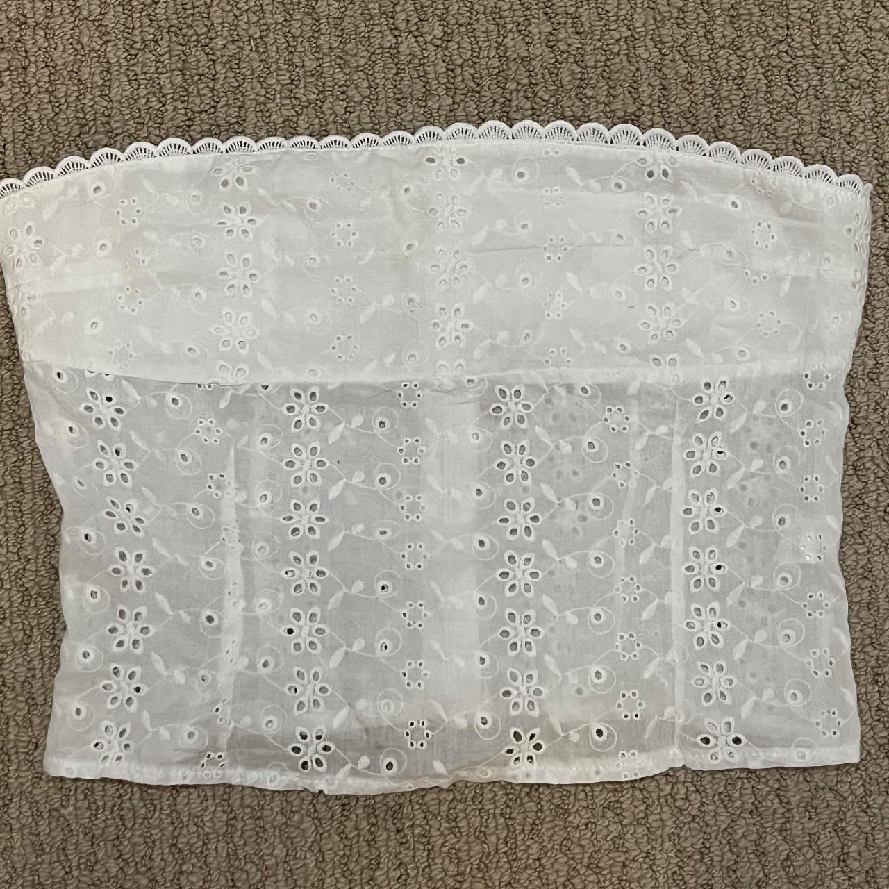 White floral Amazon Tube top, size medium | Depop