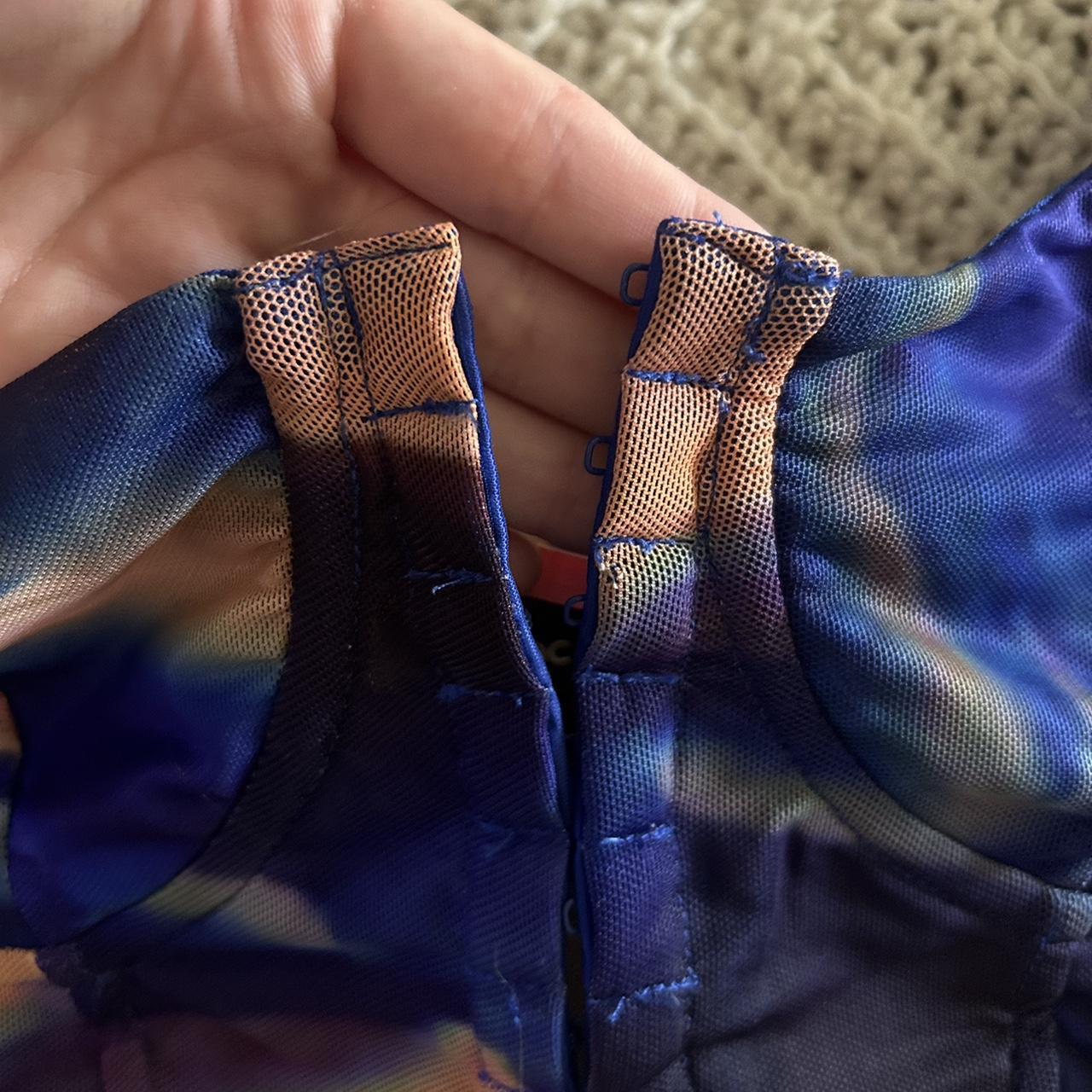 cropped mesh corset bustier top with fasteners all... - Depop