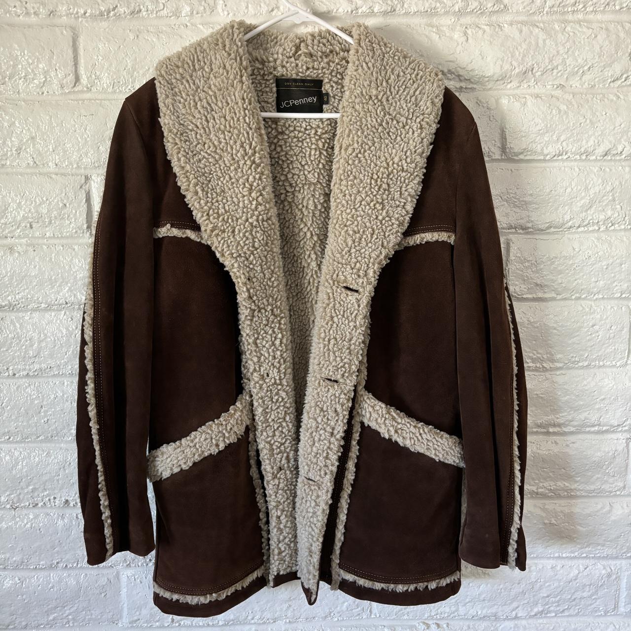 Vintage JCPenney Suede fur jacket - Depop