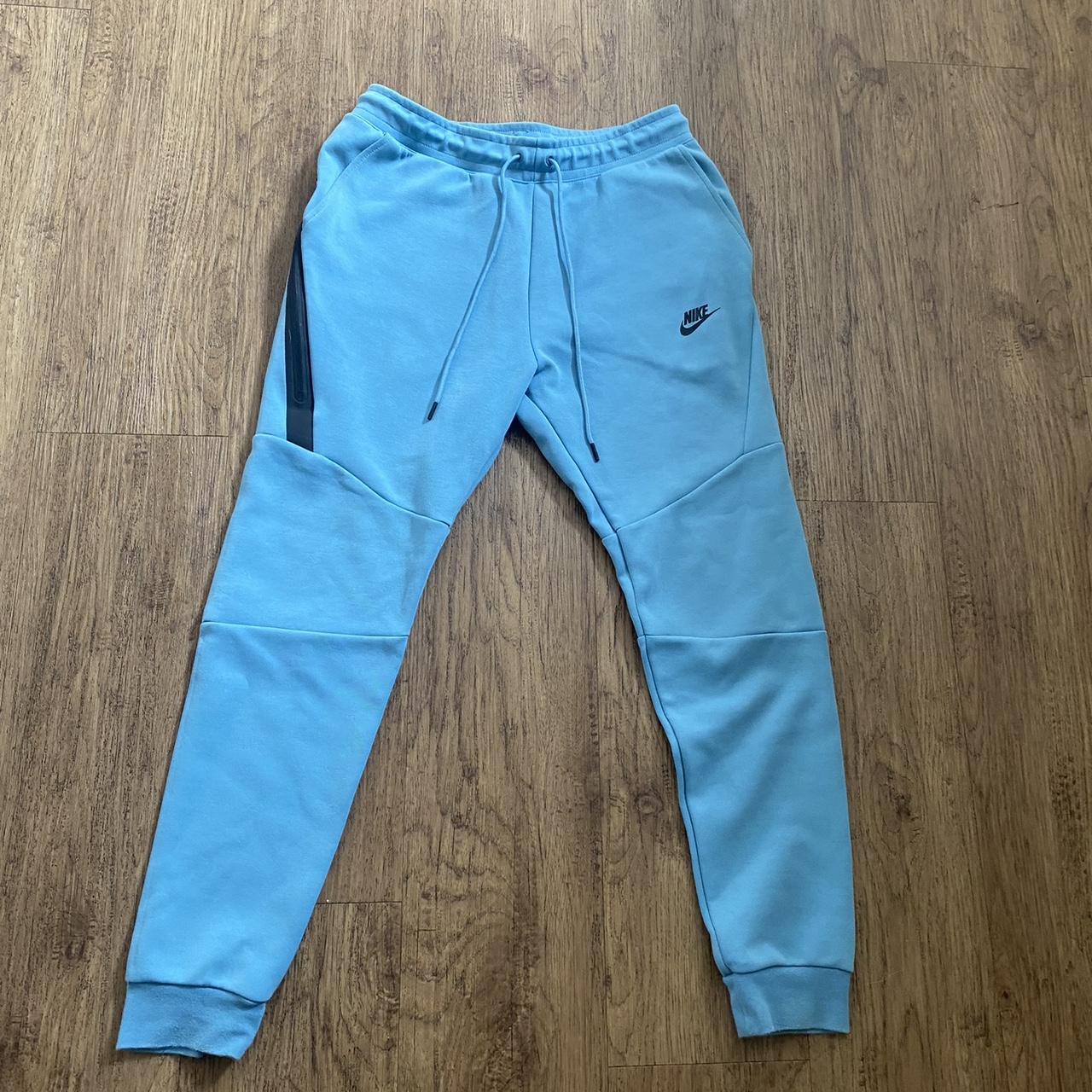 Baby blue old season tech fleece bottoms Size... - Depop