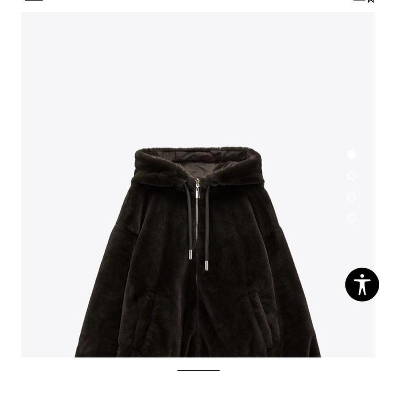 BRAND NEW zara fluffy reversible coat one side is... - Depop