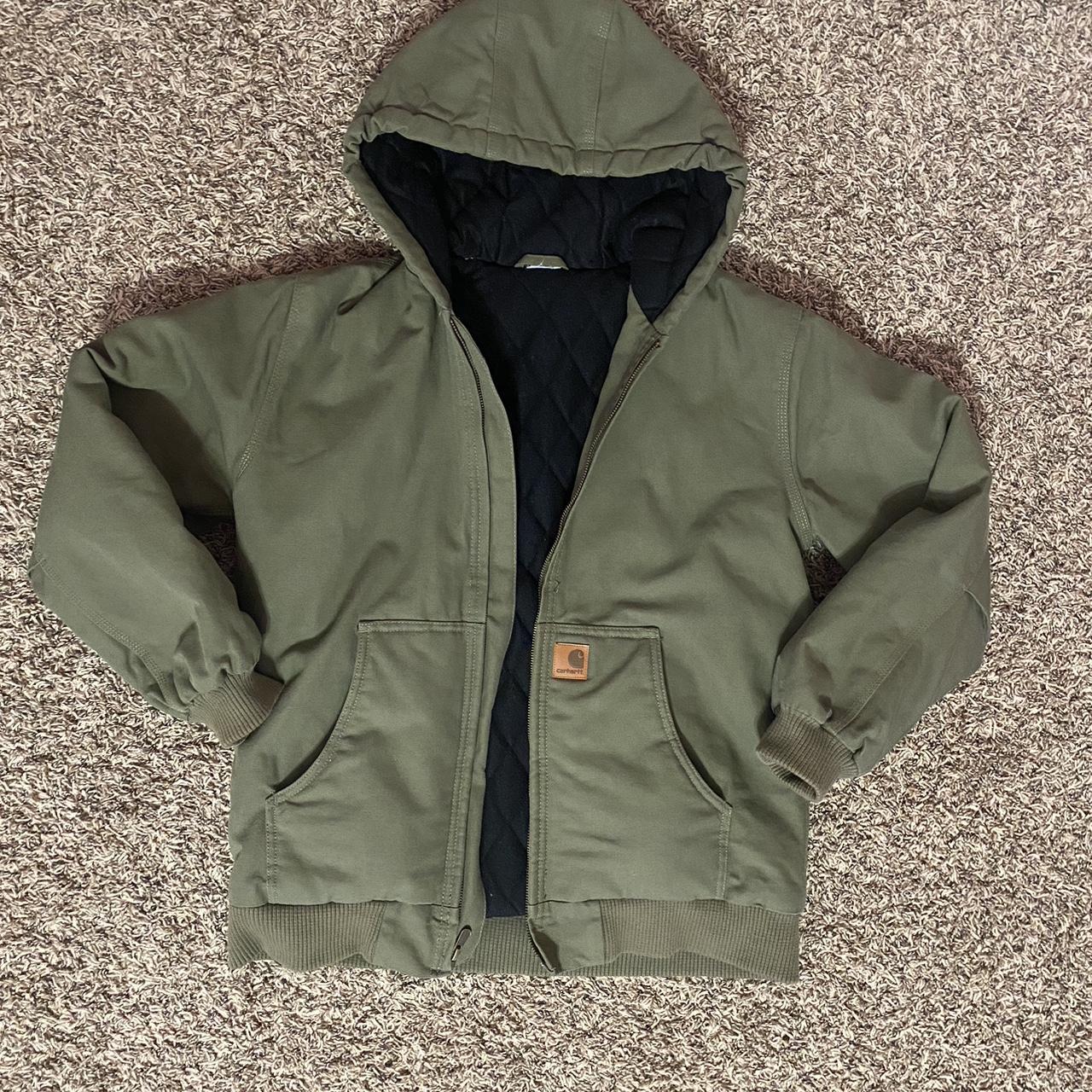 green carhartt coat, men’s S, worn a few times so... - Depop