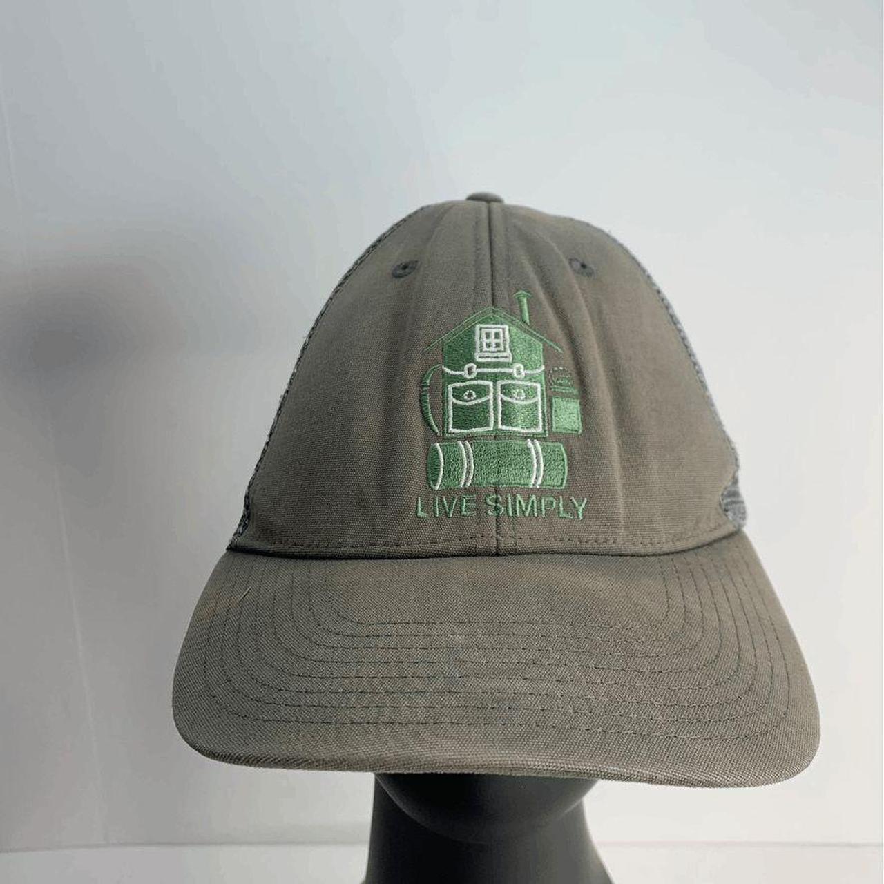 Patagonia Live Simply Faded Gray Mesh Snapback... - Depop