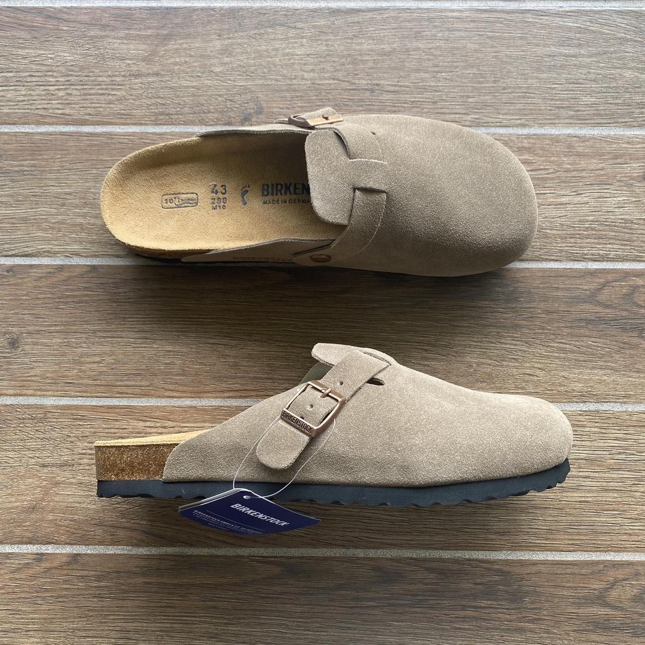 Birkenstock Boston Suede Clogs Taupe Colorway brand... - Depop