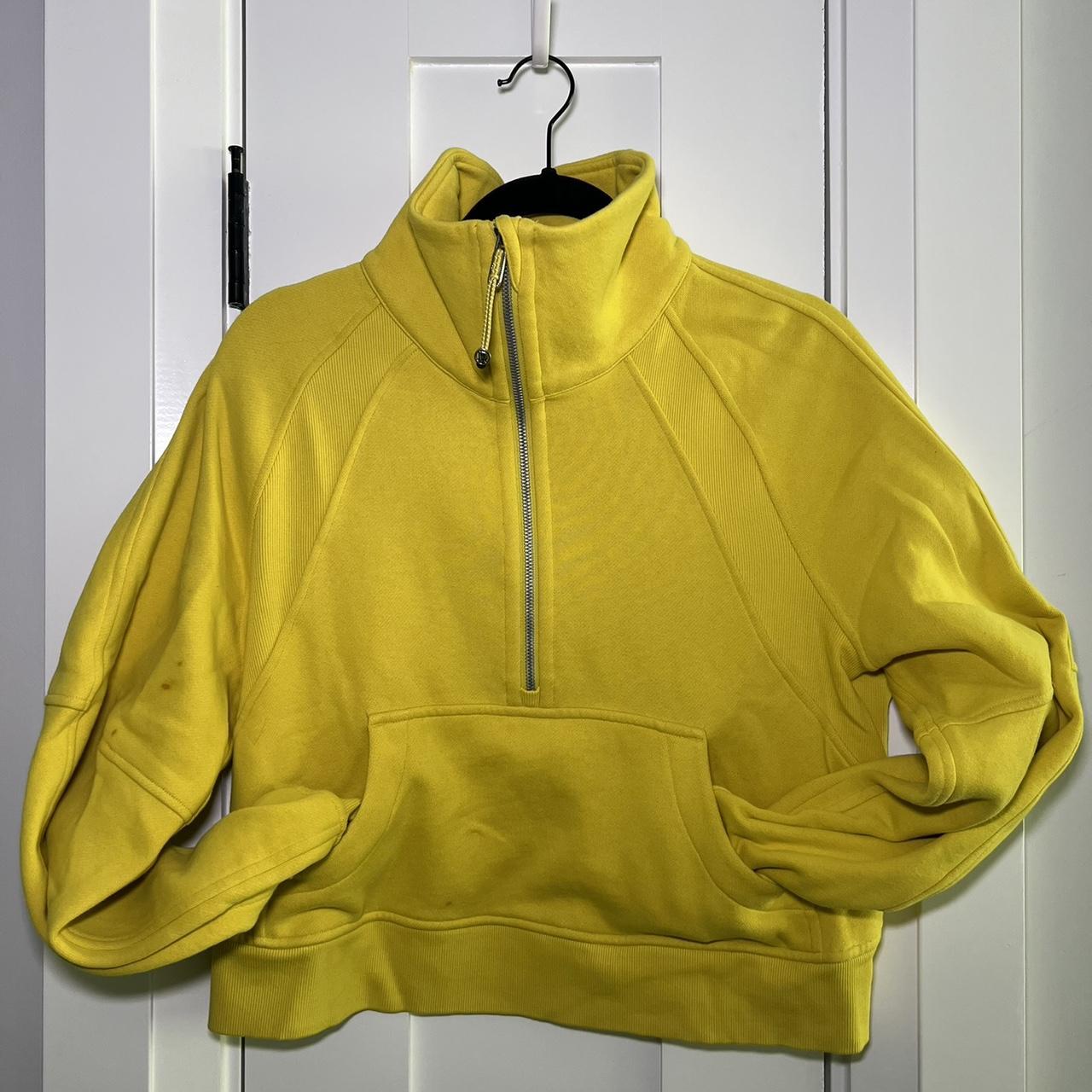 Yellow Lululemon 1/2 zip scuba. Mint/like new... - Depop