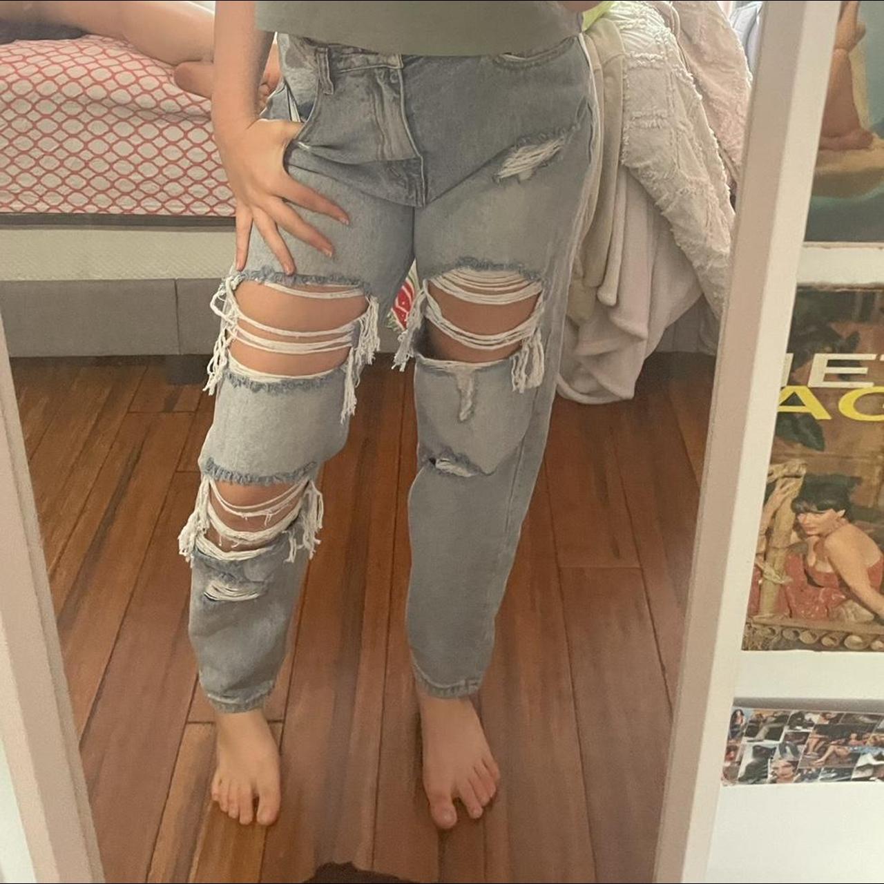 Pretty little thing mom ripped jeans in a size 8.... - Depop