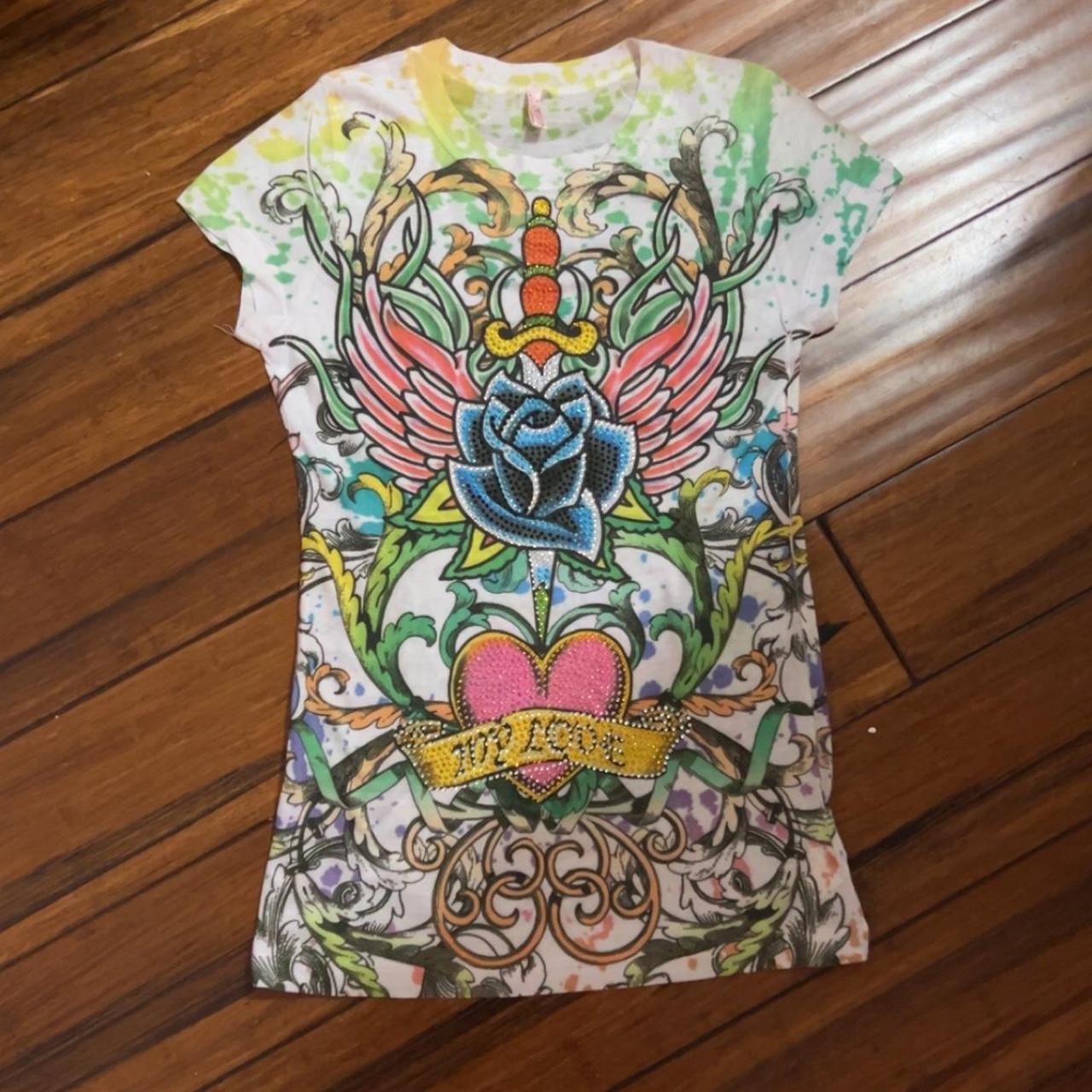 Ed hardy dupe shirt lookalike. Super cute and form... | Depop