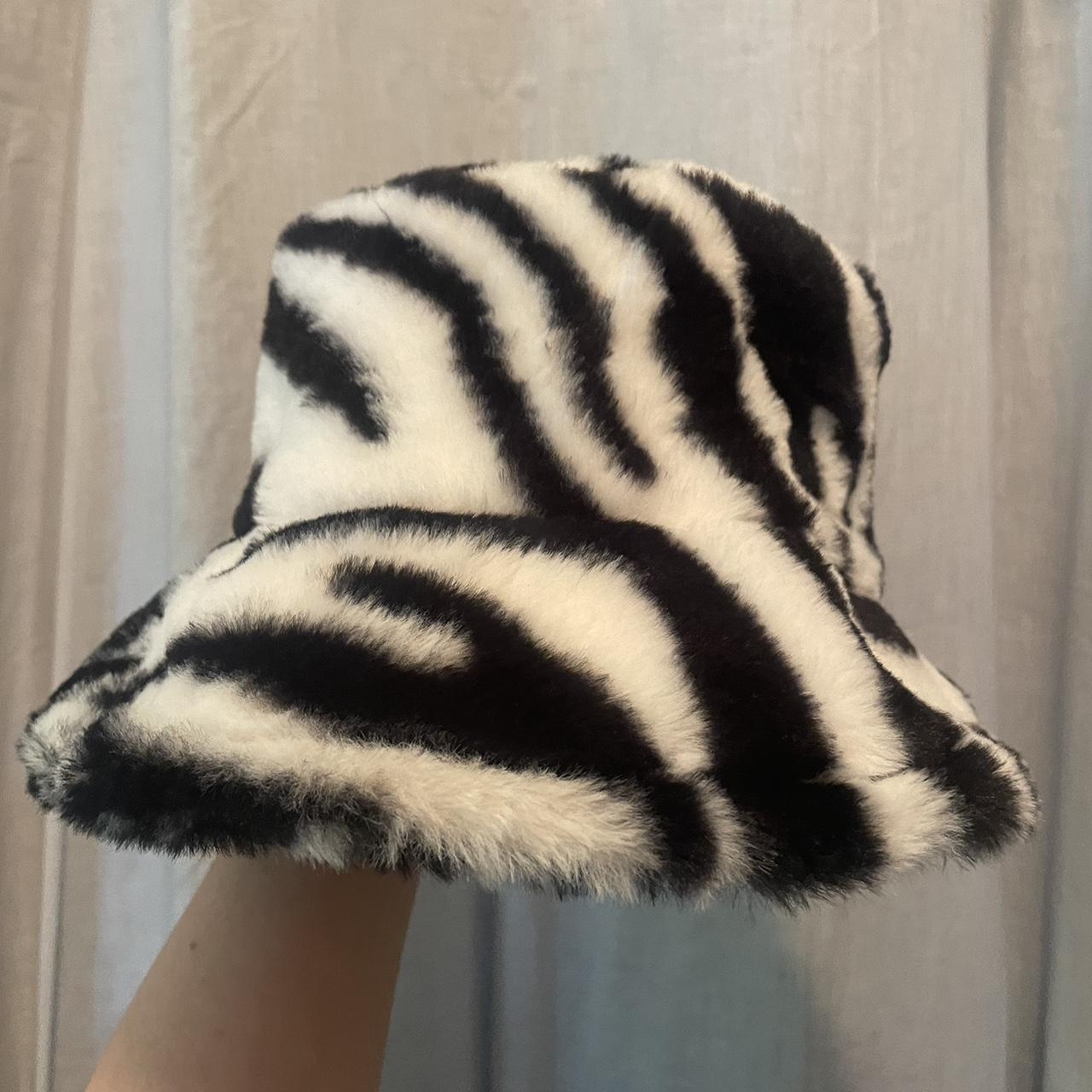 Fluffy zebra hat🦓 | Depop