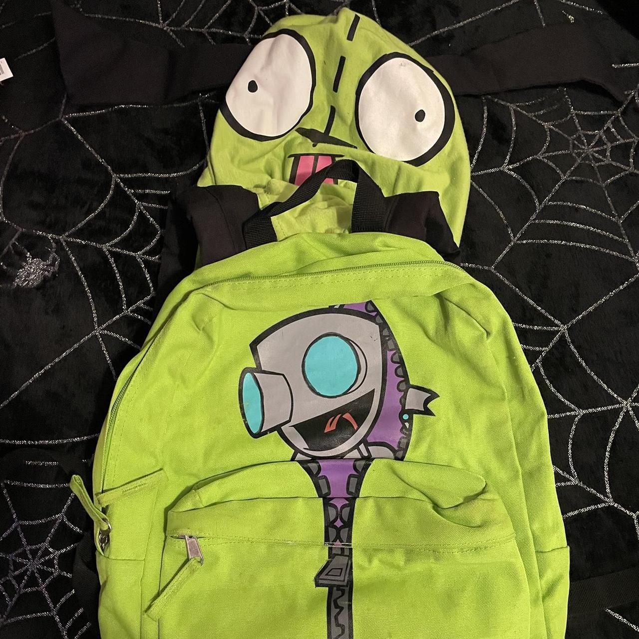 Invader Zim Gir Backpack !💚 small cracks and slight... - Depop