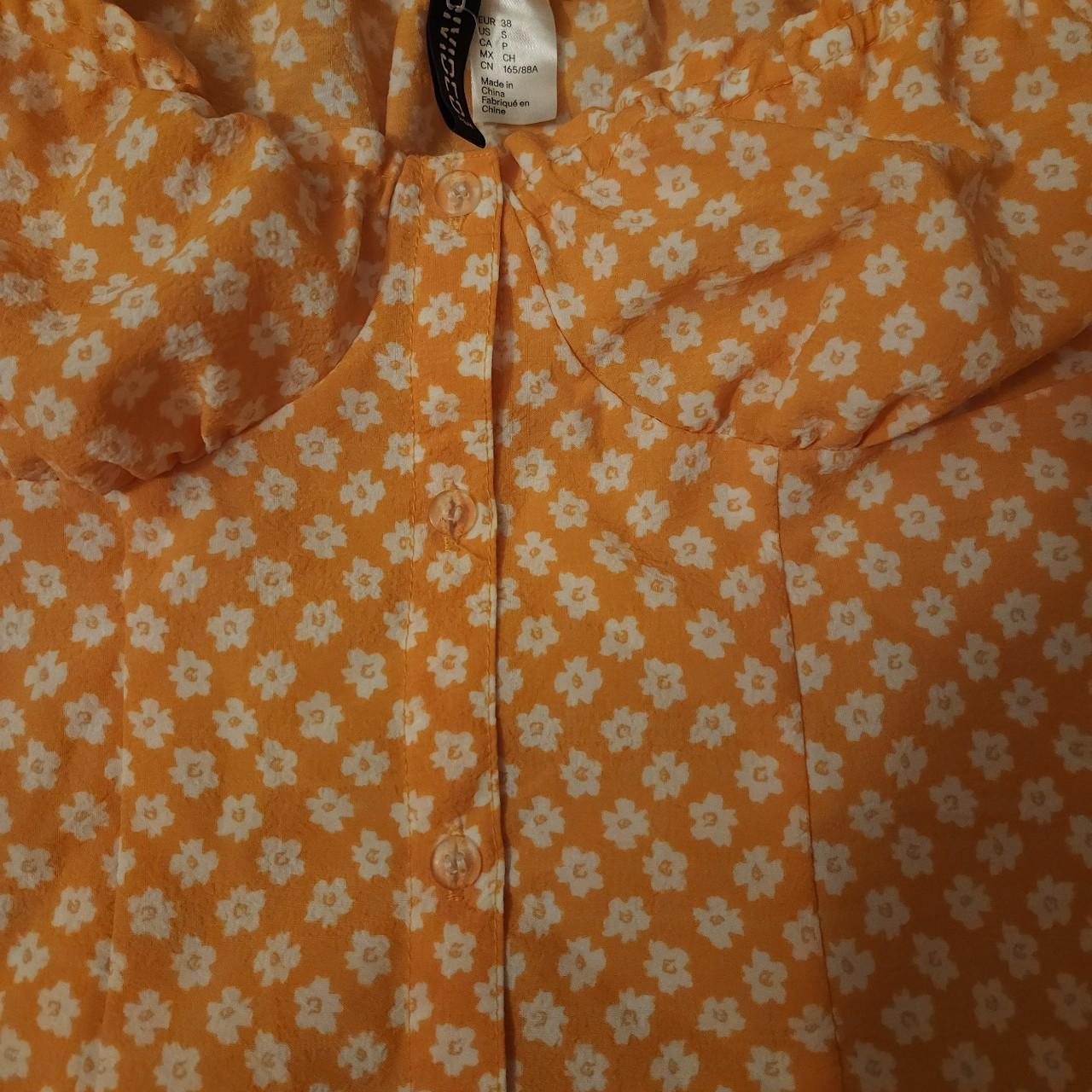 🧡Cute button-up orange flower sun dress! 🧡 ️Gives... - Depop