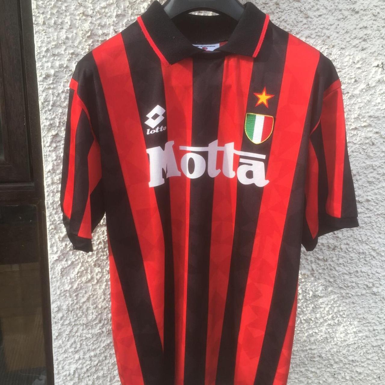 AC Milan 93/94 Home Kit, with scudetto shield,... - Depop