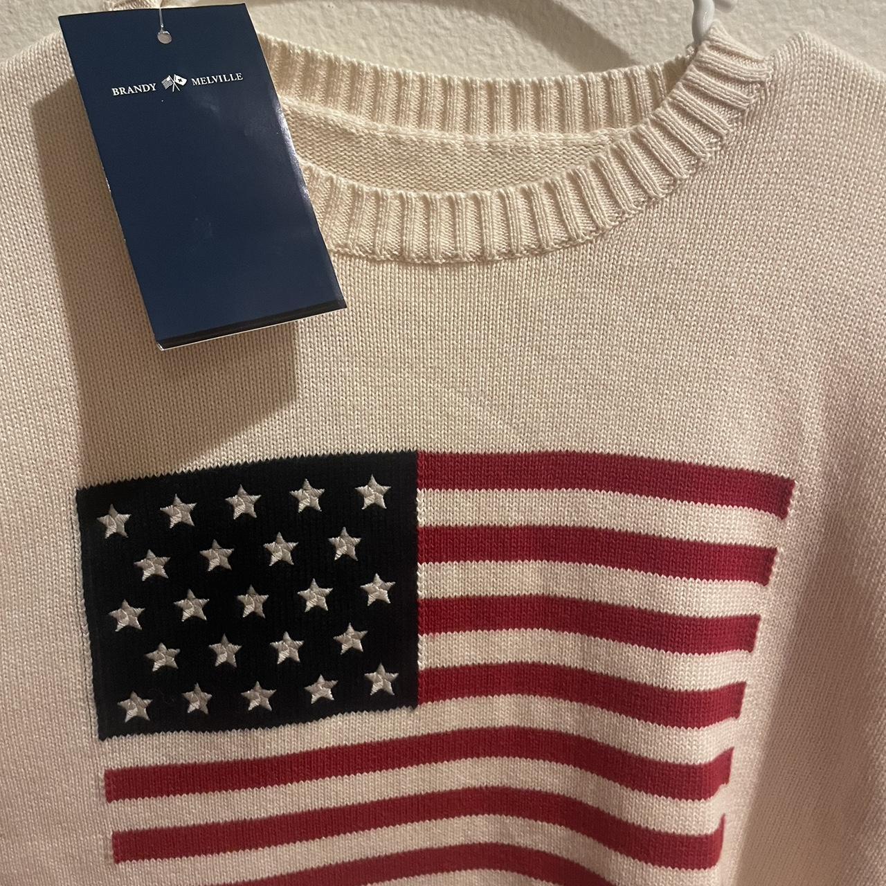 brandy melville american flag sweater !! super cute... - Depop