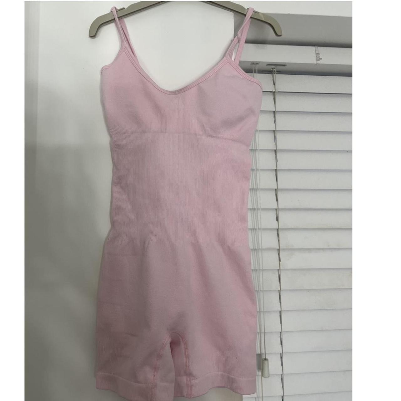 ribbed pink unitard worn once in great condition... - Depop