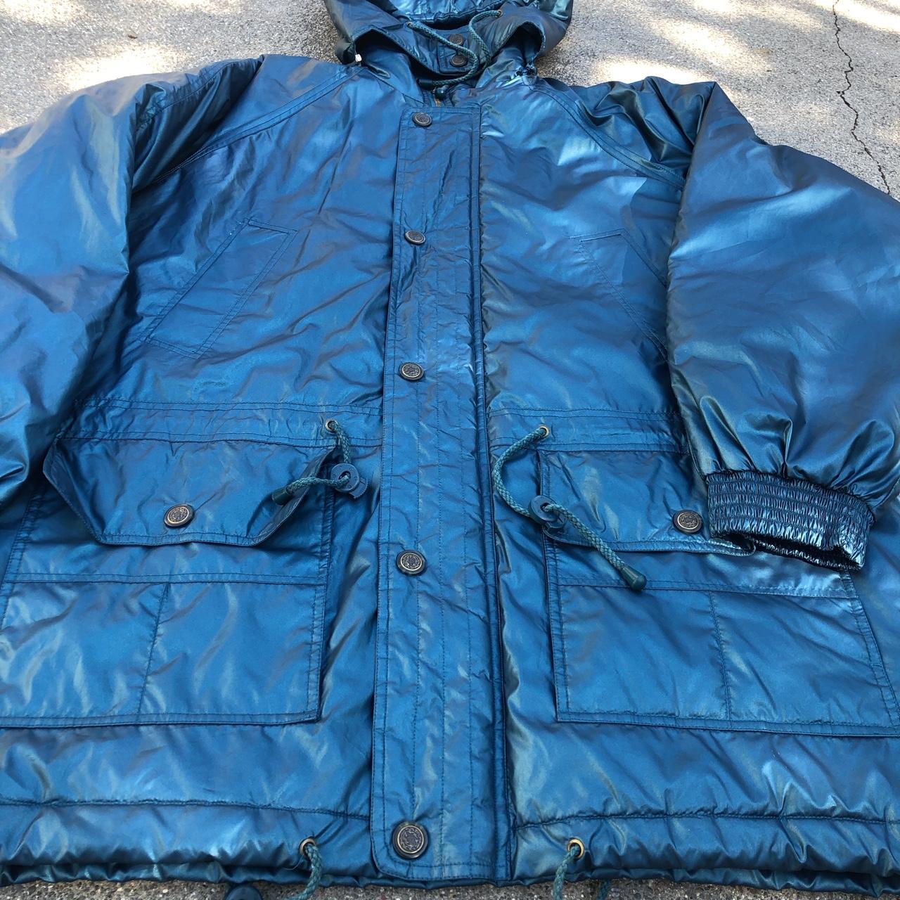Vintage Alige Arctic blue puff jacket. Size L... - Depop
