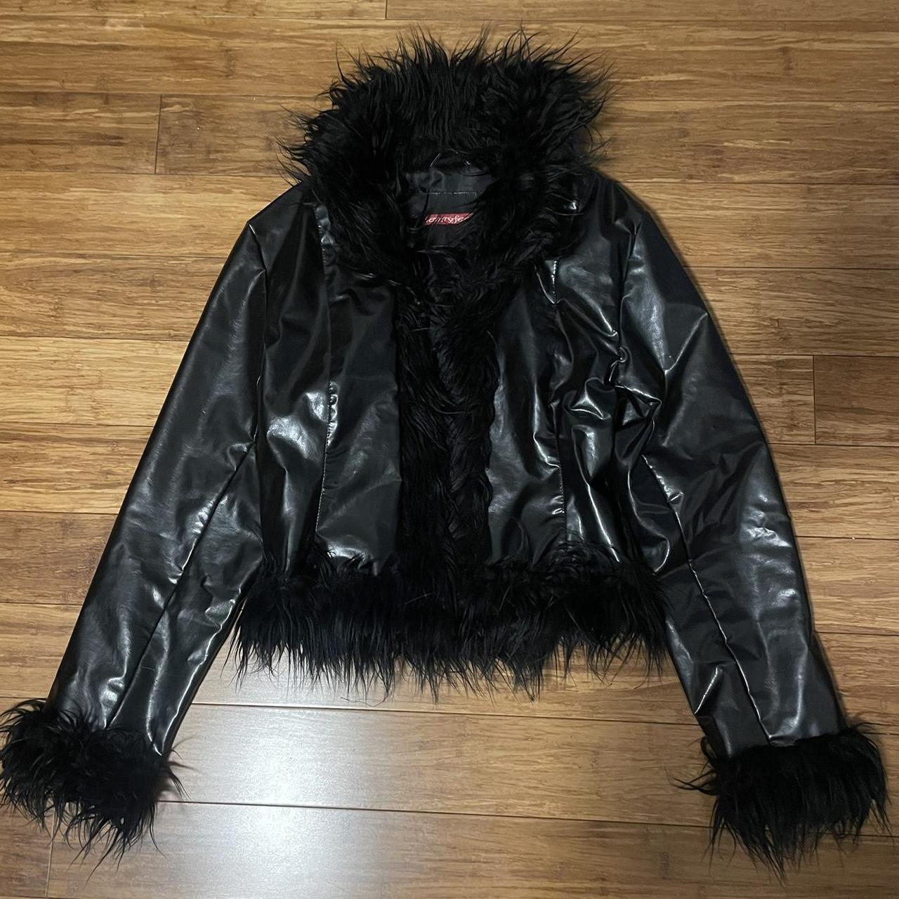 Super sick and furry Jennyfer Jacket Women’s small... - Depop