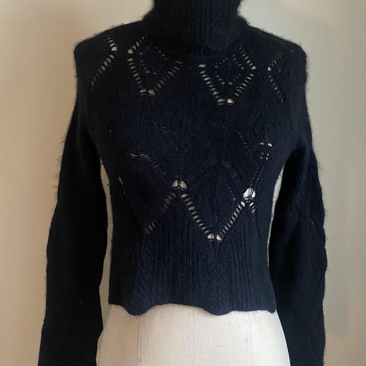 Dior angora cropped sweater with slight bell sleeves... - Depop