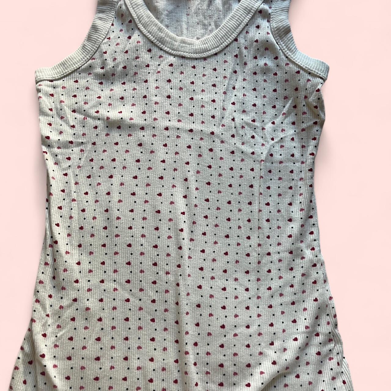 White and red heart tank top #tanktop #hearts #cute | Depop