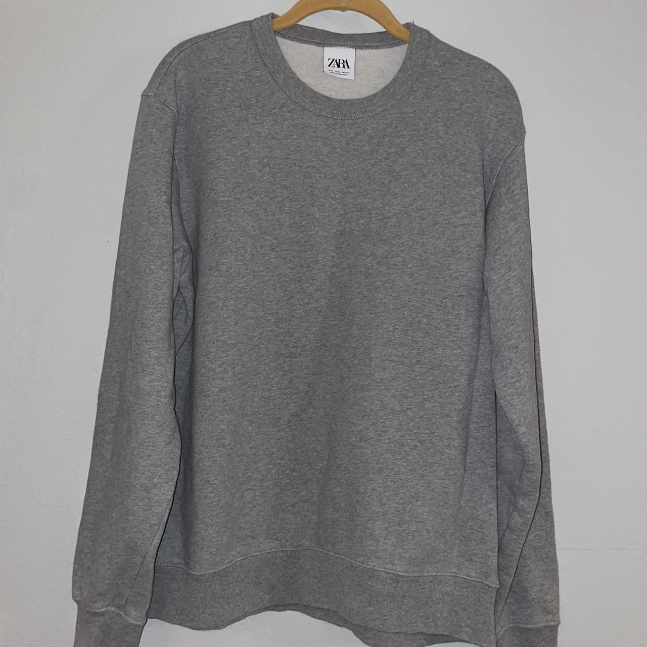 Mens Zara Heather Grey crew neck sweater, size... | Depop
