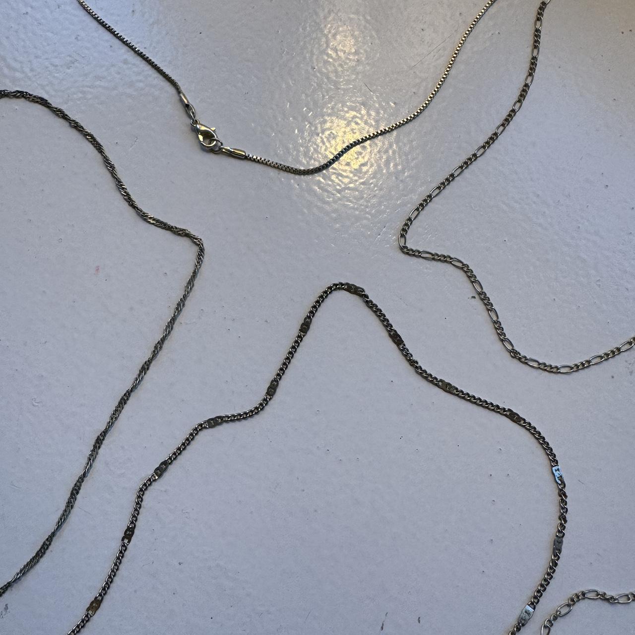 9 simple silver chain necklaces - Depop