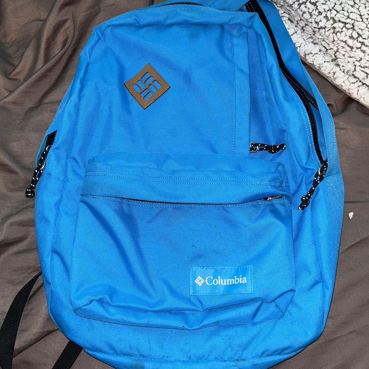 Blue Columbia backpack. Has laptop pocket, and two... | Depop