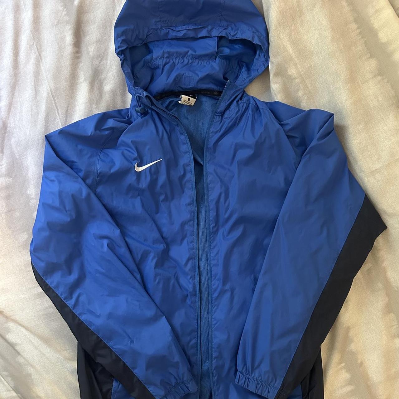 Nike windbreaker /raincoat men’s size small blue zip... - Depop