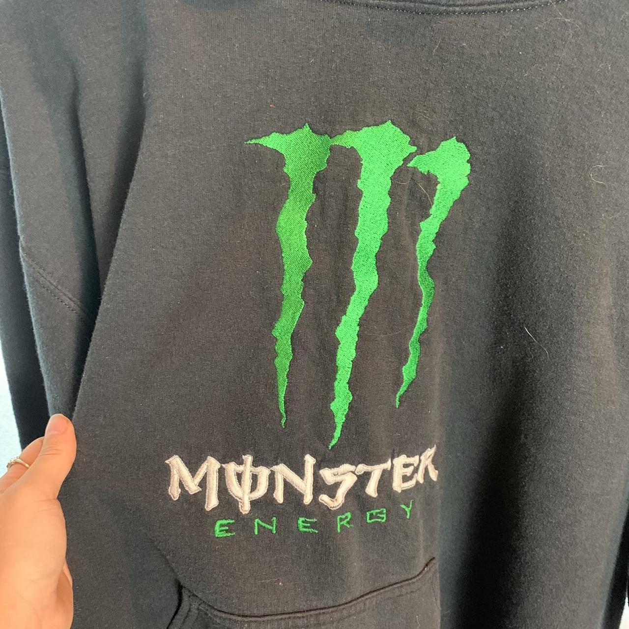 Early 2000s lime green Monster energy hoodie! Logo... - Depop