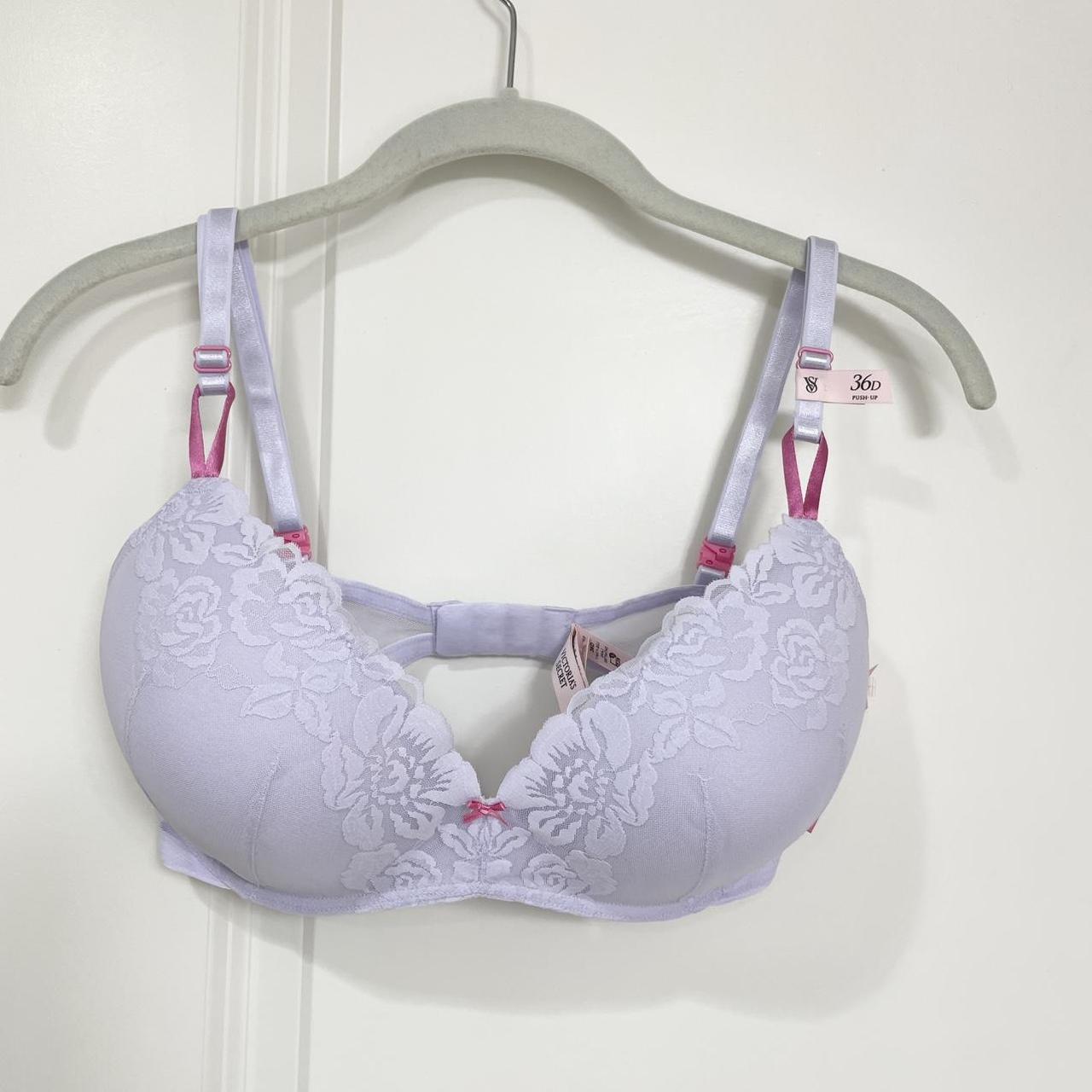 NWT Victoria’s Secret Push-up lavender w/lace bra... | Depop