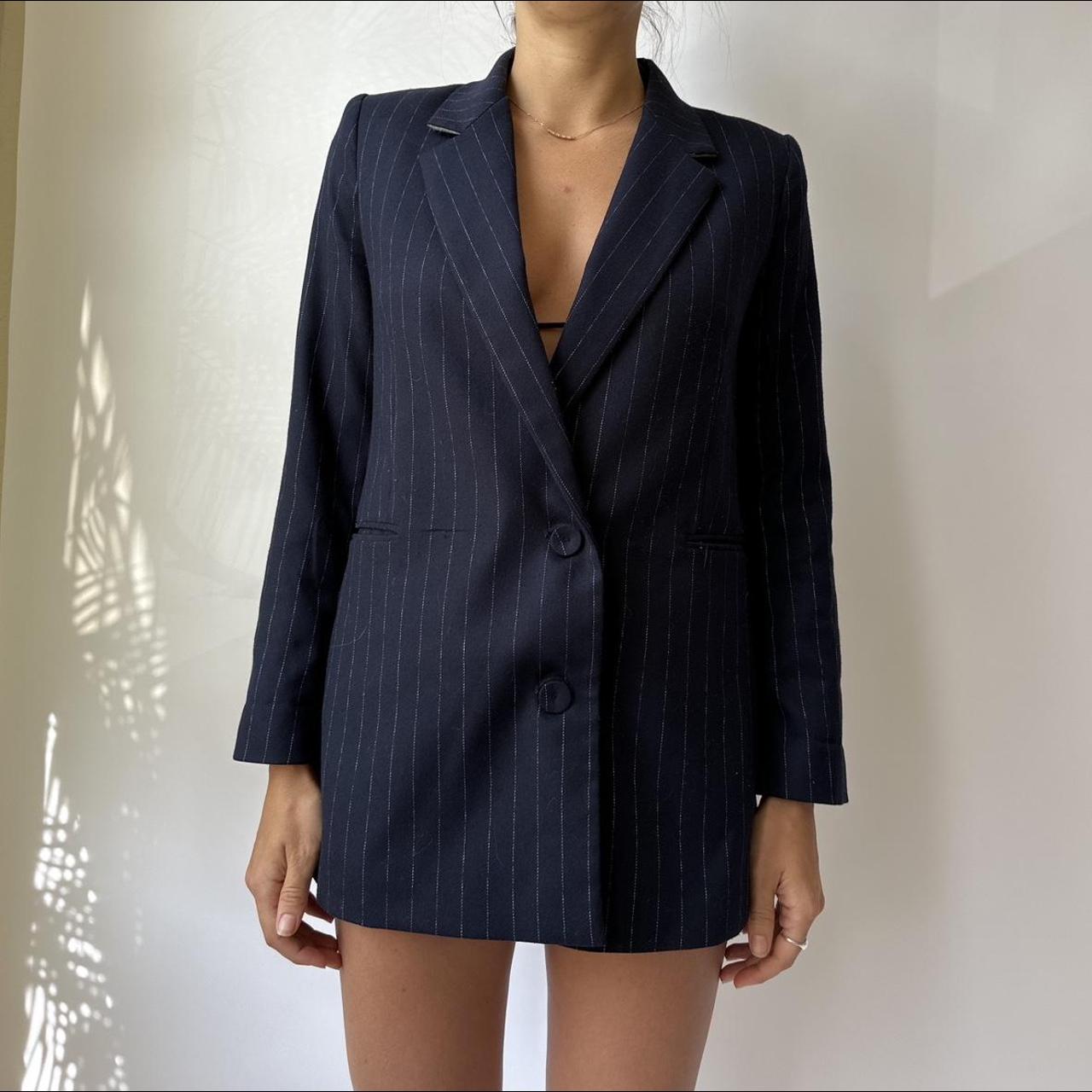 Mango Women's Navy Jacket | Depop