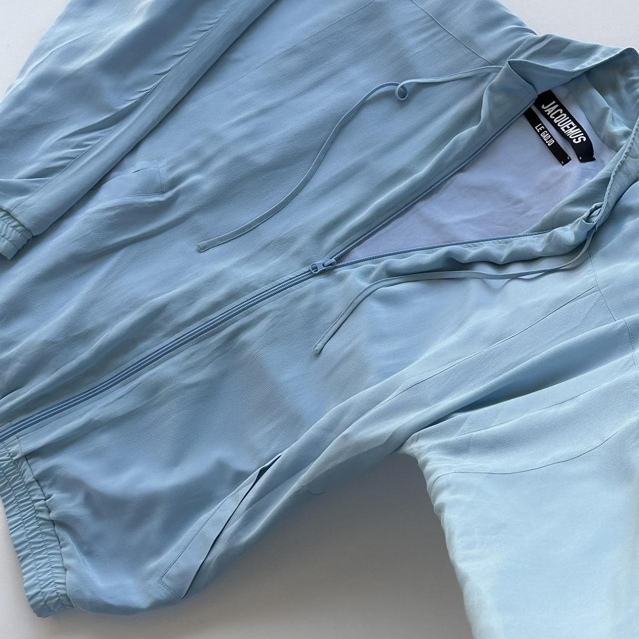 Jacquemus men’s silk light blue jacket and pant set.... - Depop