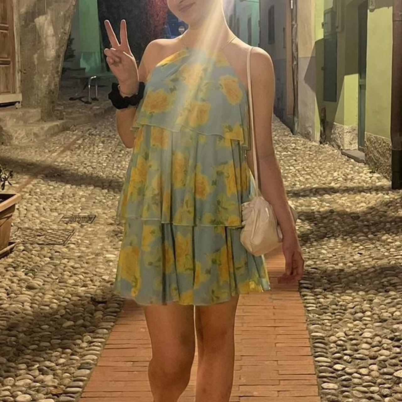 Zara layered ruffle Dress floral summer dress Size 6... - Depop